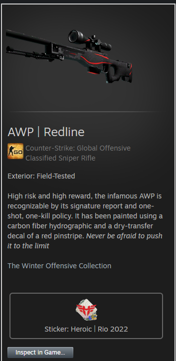 Awp Redline Field Tested