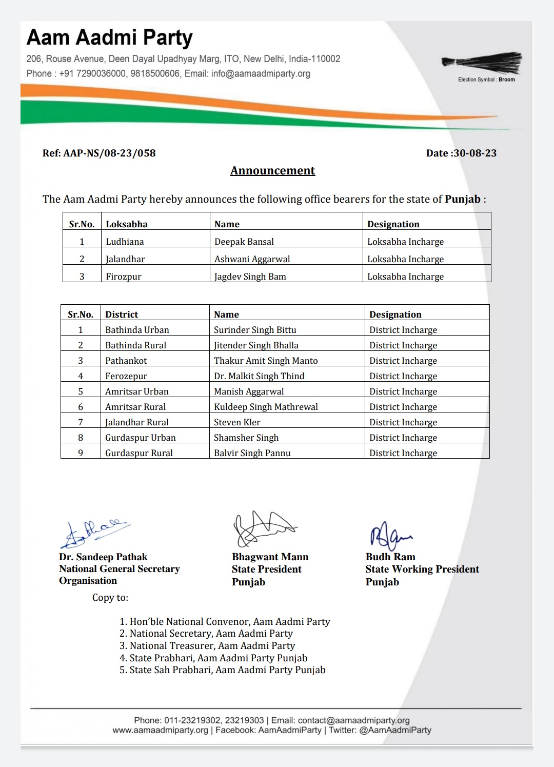 Aam Aadmi Party Membership Form