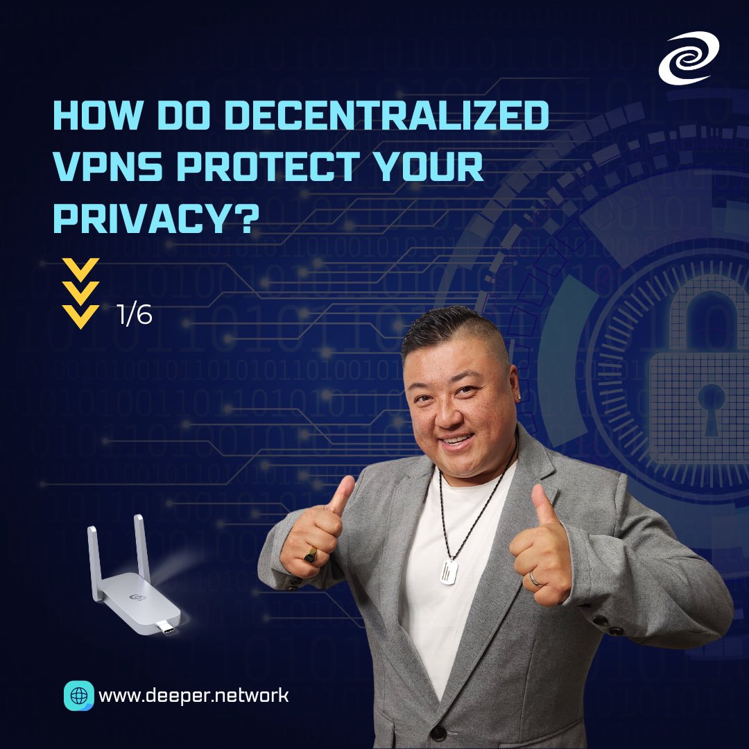 How do decentralized VPNs protect your privacy? 🧵 Follow the thread ...