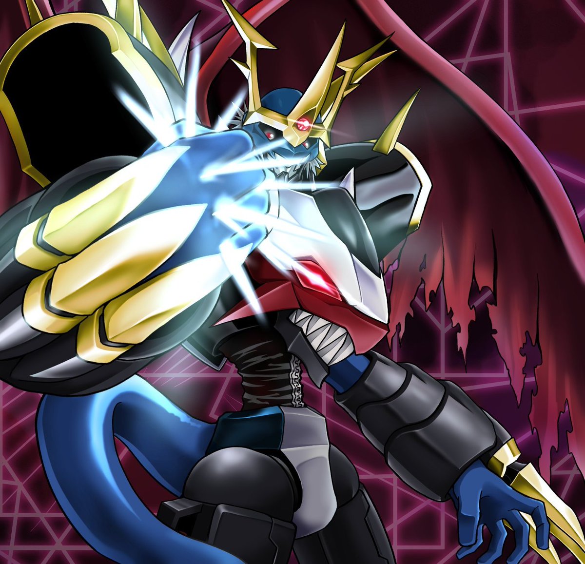 digimon (creature) red eyes no humans teeth sharp teeth solo wings ...