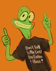 「he loves eating glass, look at that glas」|Plamt🌿 COMMISSIONS OPENのイラスト