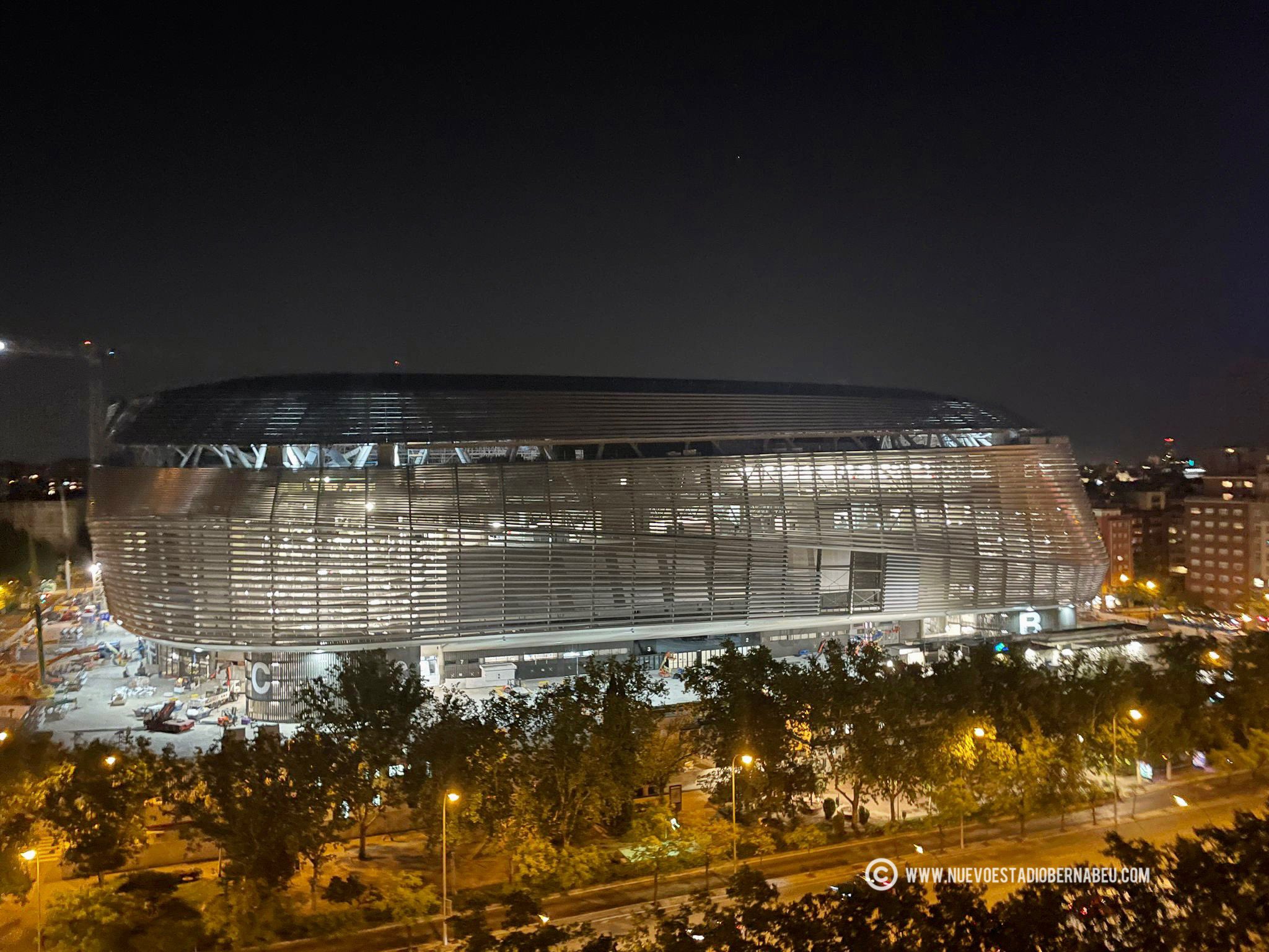 Santiago Bernabeu Stadium At Night Santiago Bernabeu Stadium During A