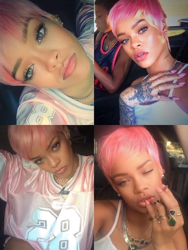 Rihanna Pink Pixie Cut