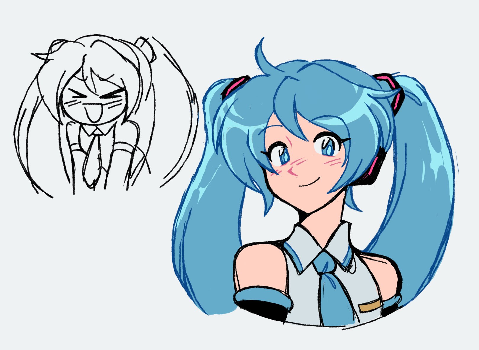 Hatsune Miku Drawing Face