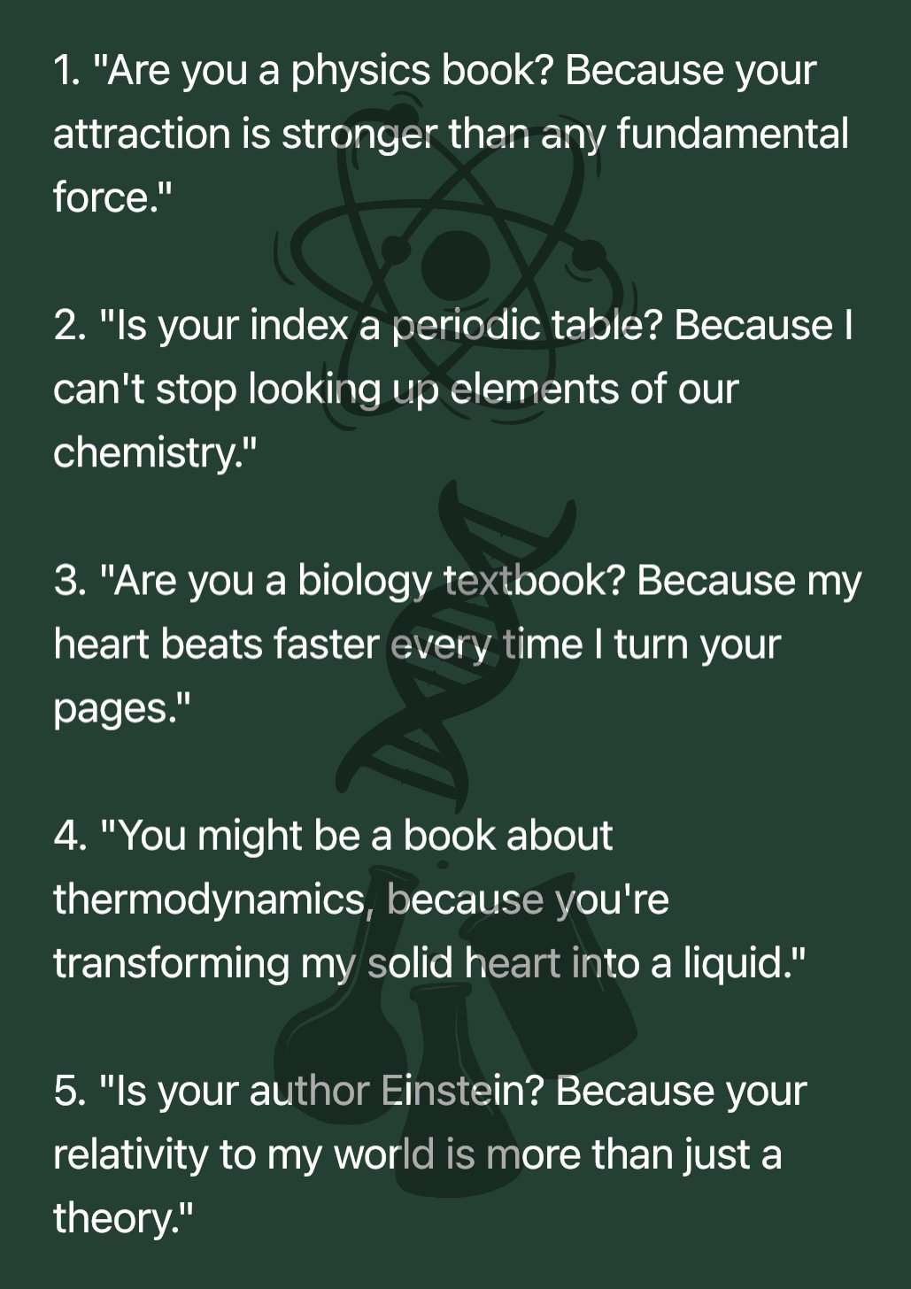 Physics Pick Up Lines
