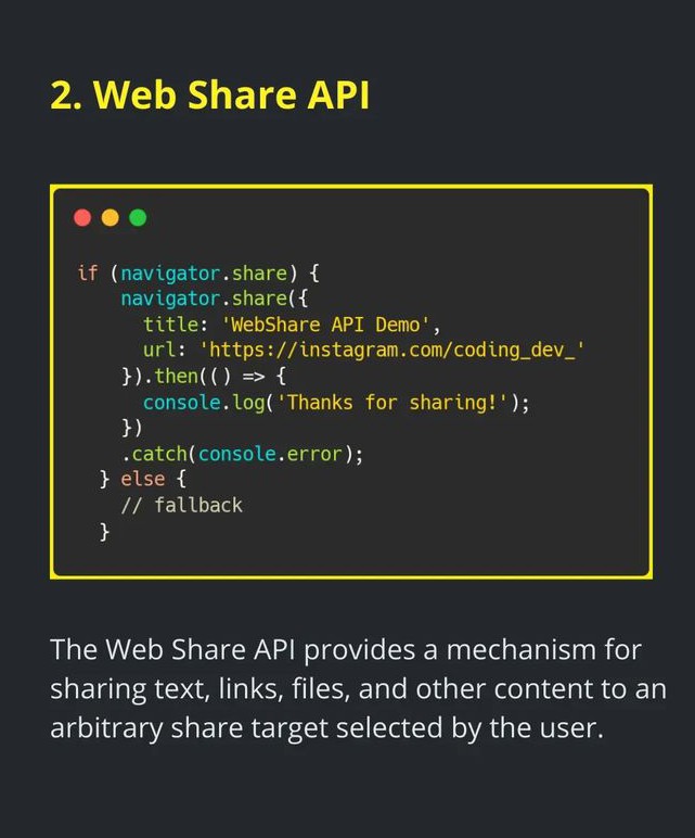 5 JavaScript Web APIs you Should know : 👇 [Bookmark for later use ...