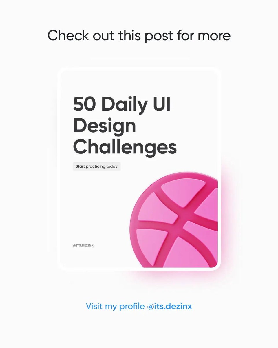 Good day Designers 👋, Checkout this unique Daily U.I Design Challenges ...