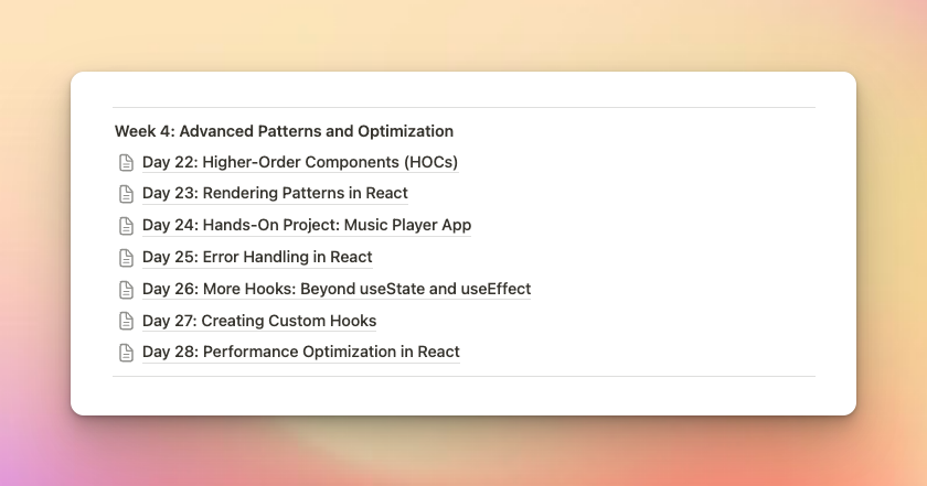 Learn React in 30 Days. Complete Structure: - Thread from Mohammed Junaid @mdjunaidap - Rattibha
