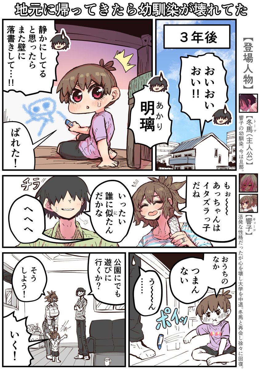 最終回】地元に帰ってきたら幼馴染が壊れてた 1 2 」十五夜【バツ泣き改 単行本発売!】の漫画