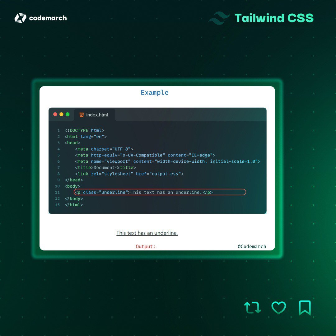 Text Decoration in Tailwind CSS: - المسلسل من codemarch @codemarch - رتبها
