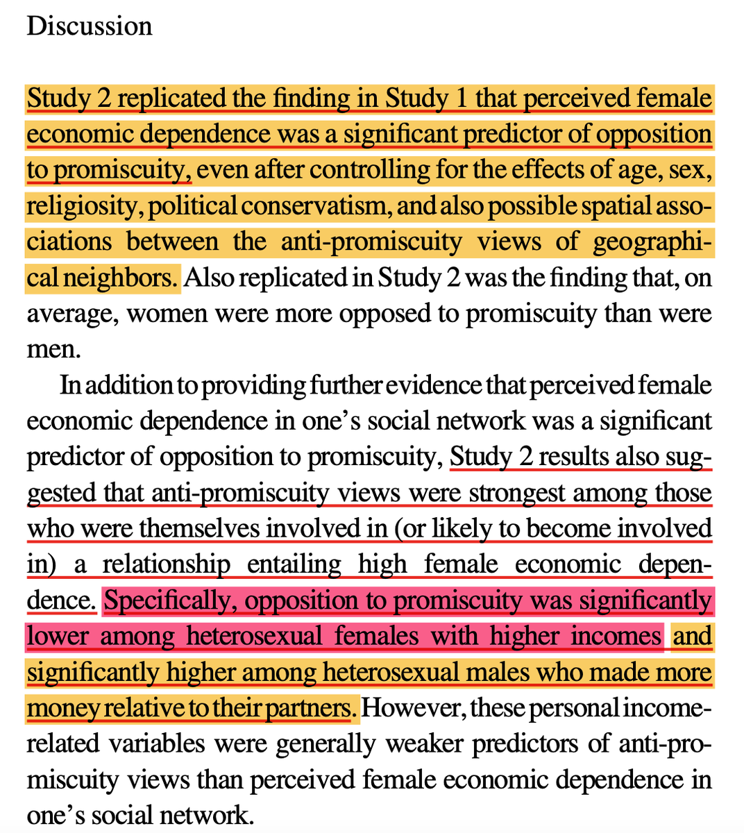 Female Economic Dependence and the Morality of Promiscuity Two studies ...