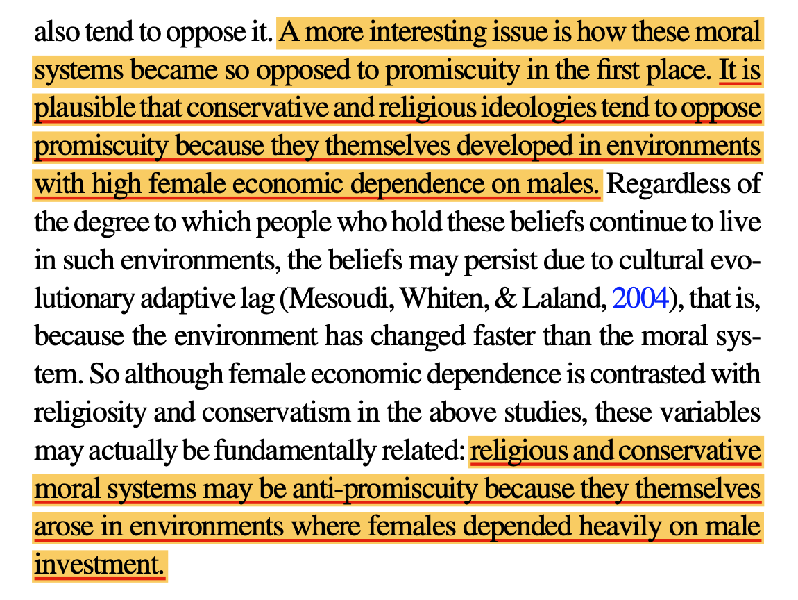 Female Economic Dependence and the Morality of Promiscuity Two studies ...