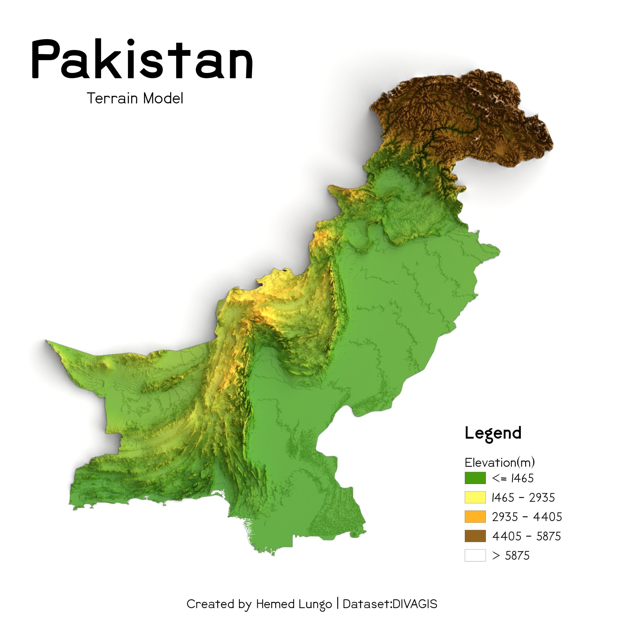 Physical Map Of Pakistan