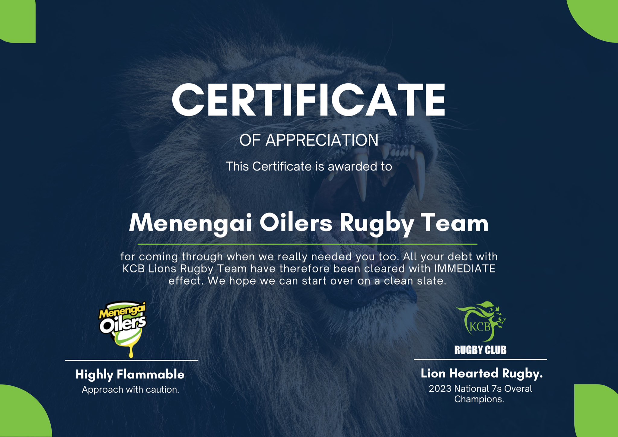 Rugby League Certificate Templates