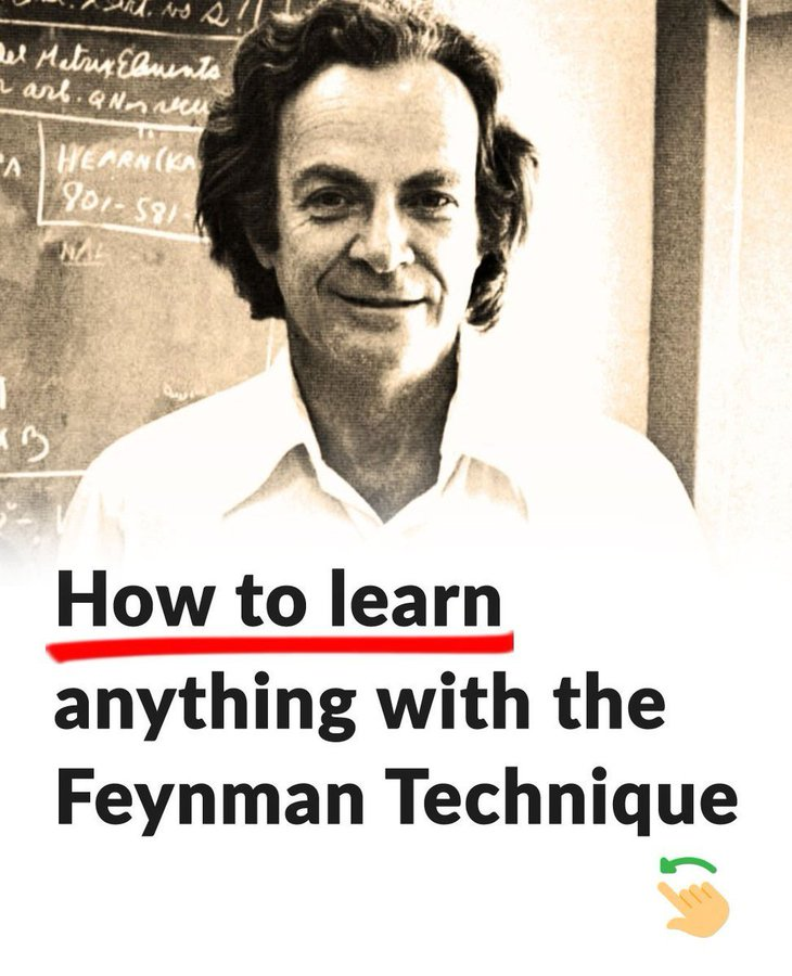 The Feynman Technique To Learn Anything: https://t.co/F1Y2A9fYwr ...