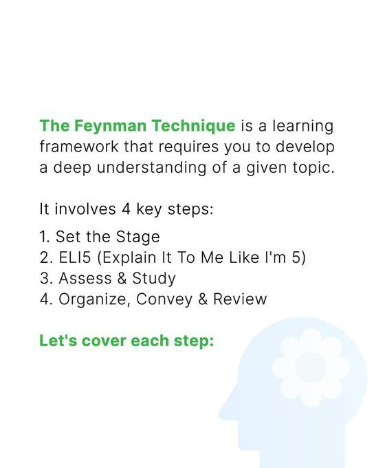 The Feynman Technique To Learn Anything: https://t.co/F1Y2A9fYwr ...