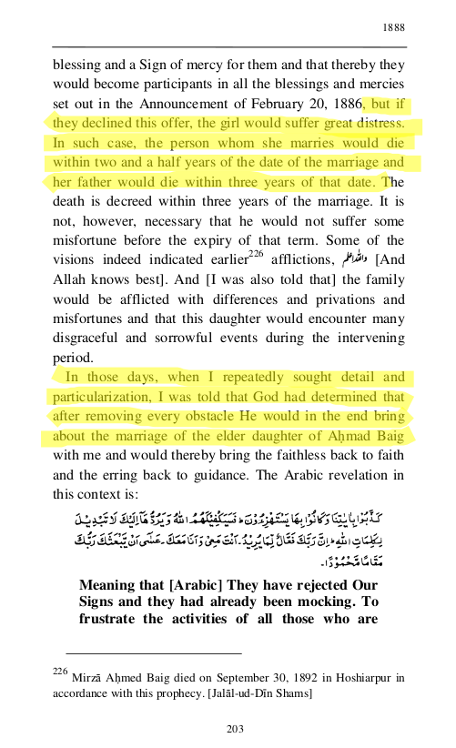A timeline of the Muhammadi Begum prophecy - Ahmadi Highlights | Rattibha