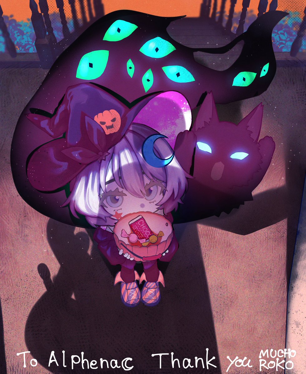 「Any treats for a hungry Void Witch? #art」|Alphena 🌌 Void Witch VTuberのイラスト