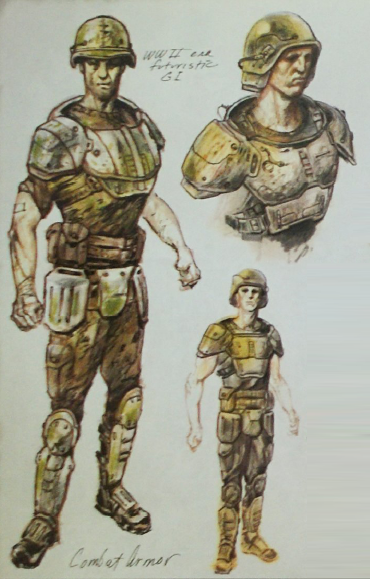 Futuristic Battle Armor Drawings