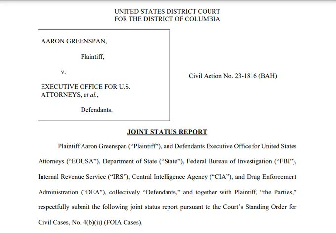 Earlier this year, I sued 5 US government agencies in conjunction with ...