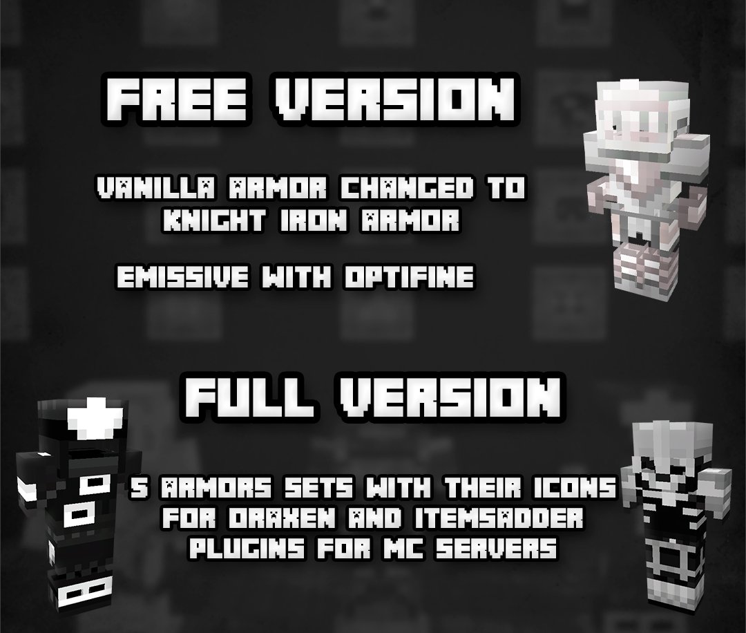 Knight Iron Armor - By Jeancrafteo (Itemsadder and Oraxen Full Version) Minecraft Texture Pack