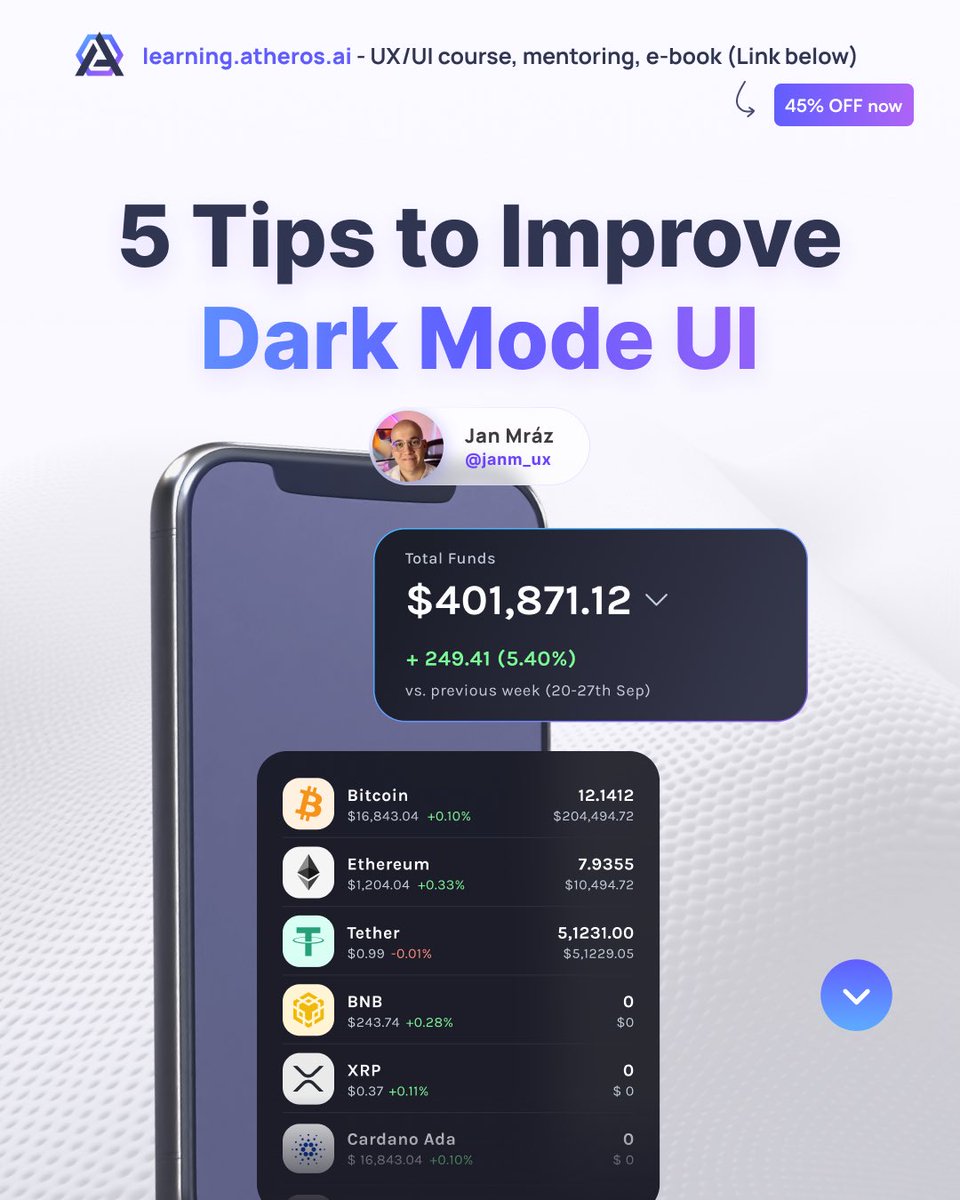 Practical tips to improve your dark mode UI design 🖤👇🏼 - Thread from ...