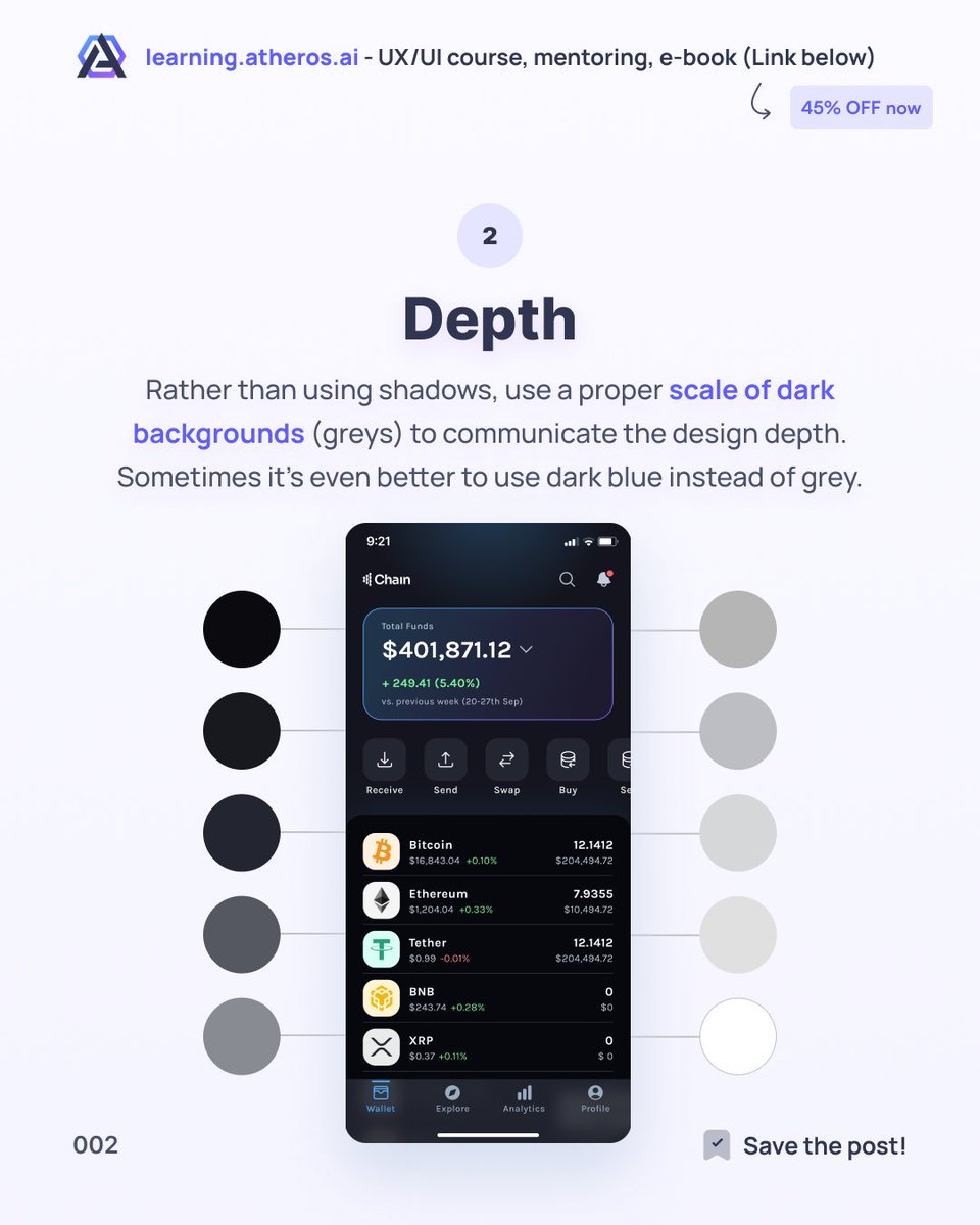 Practical tips to improve your dark mode UI design 🖤👇🏼 - Thread from ...