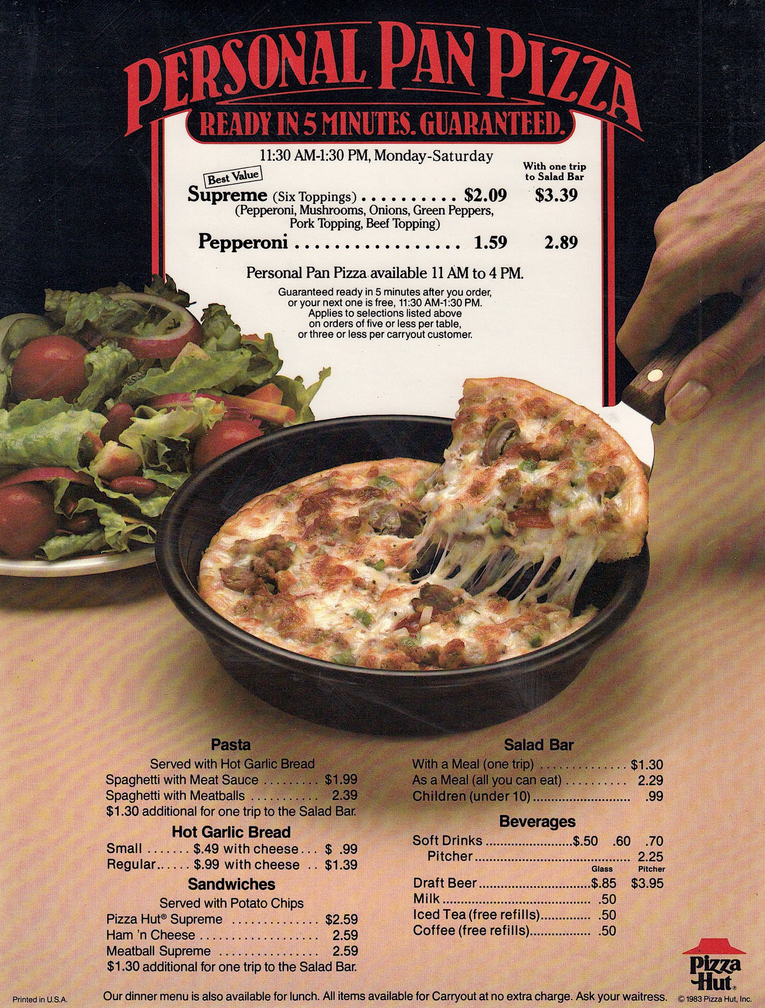 Pizza Hut Personal Pan Cheese Pizza