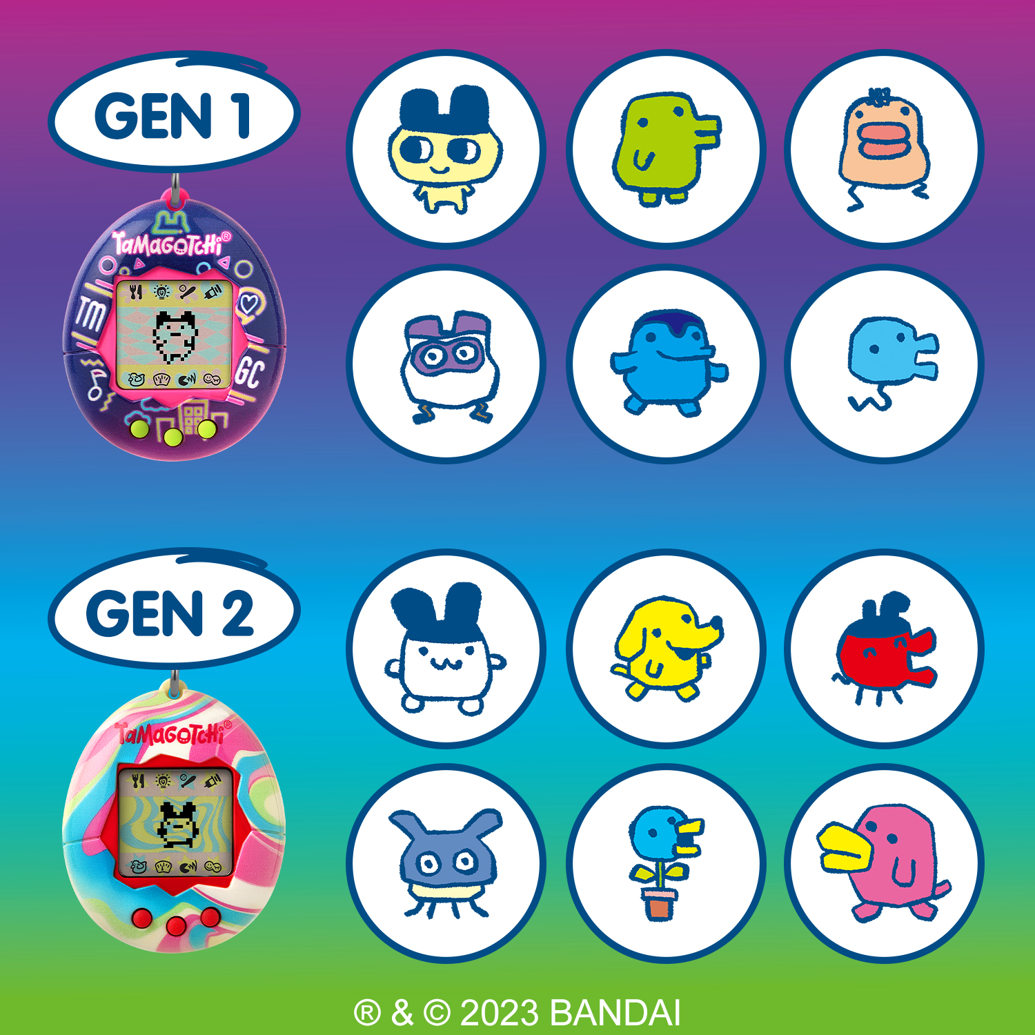 Original Tamagotchi Characters. Tamagotchi: Generation 2 Character