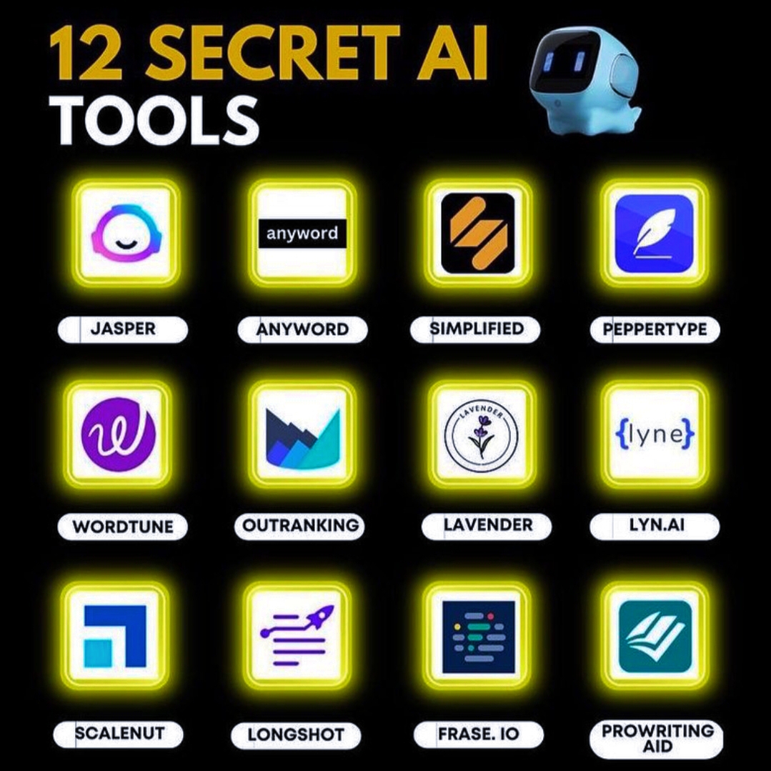 12 𝗦𝗲𝗰𝗿𝗲𝘁 𝗔𝗜 𝗧𝗼𝗼𝗹𝘀 You Didn't Know Existed💥 The AI market is now valued ...