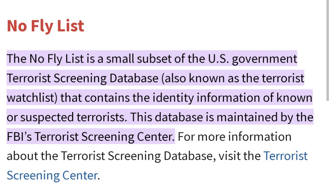 Terrorist Watch List Database