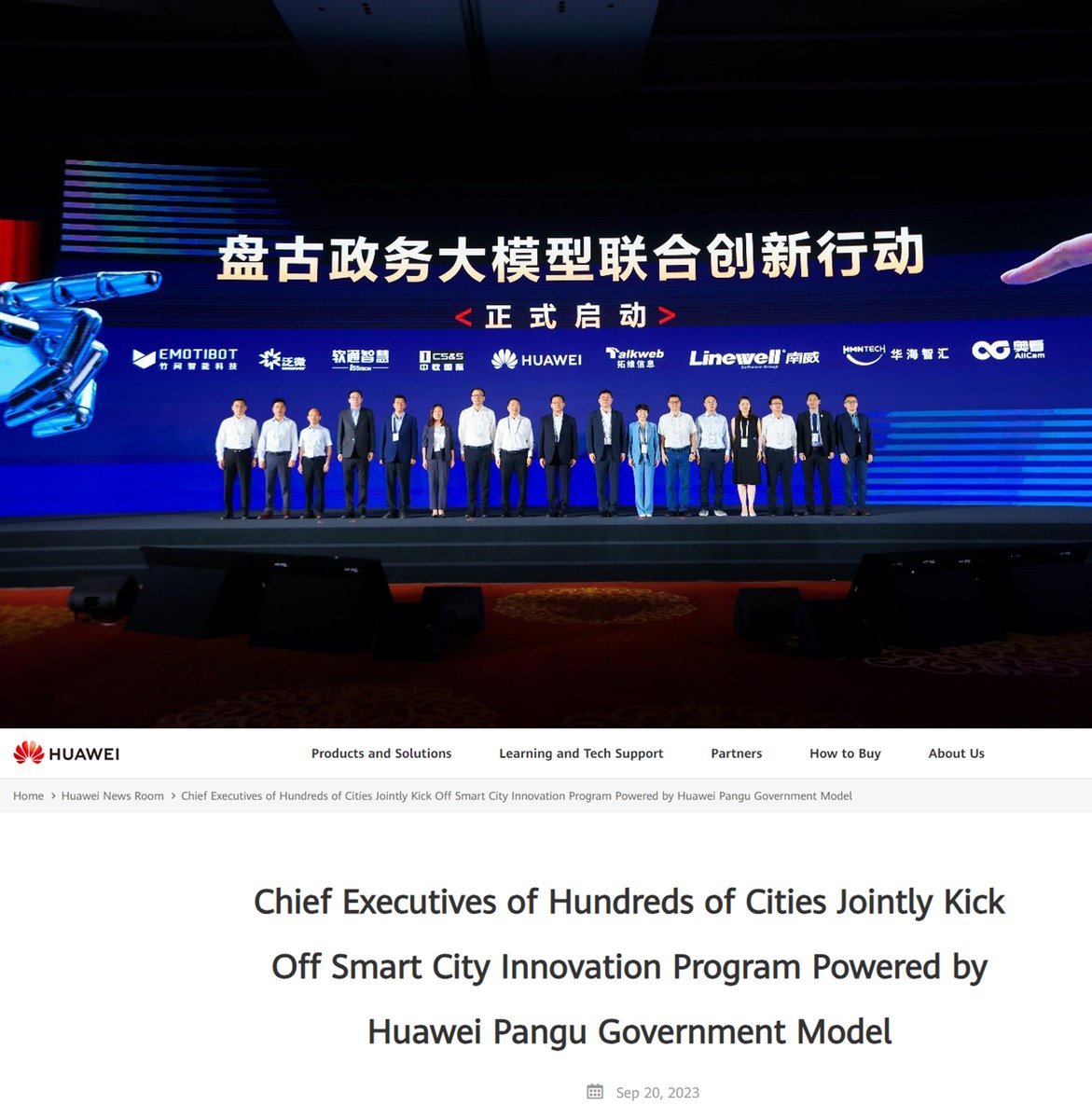 Huawei has introduced the Pangu AI city management system. The ...