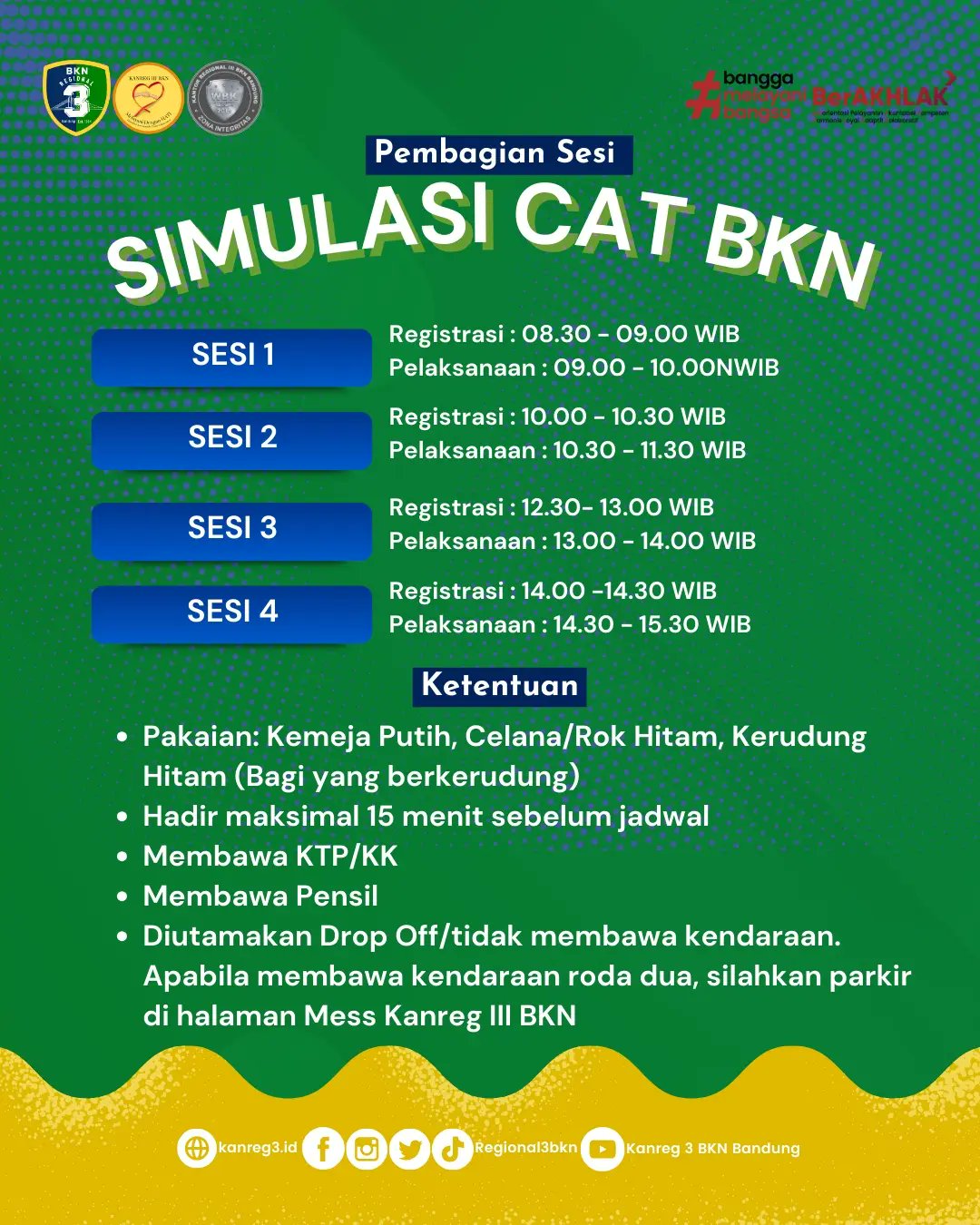 Pengumumam Simulasi Jadwal Simulasi CAT Kanreg 3 BKN ~ SELEKSI CASN ... Pengumumam Simulasi Jadwal Simulasi CAT Kanreg 3 BKN ~ SELEKSI CASN ...