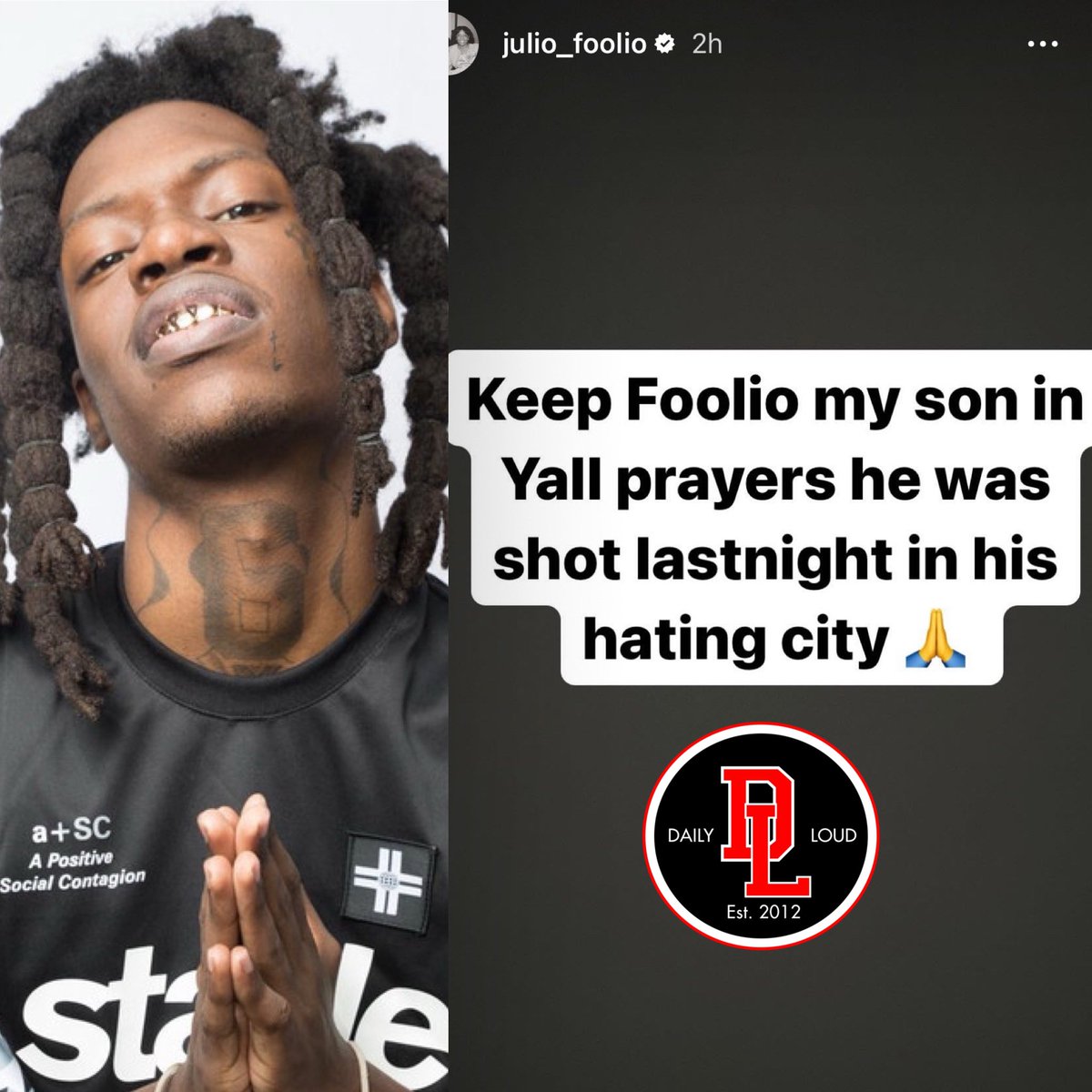 Popular Florida rapper Julio Foolio was shot last night in his hometown ...