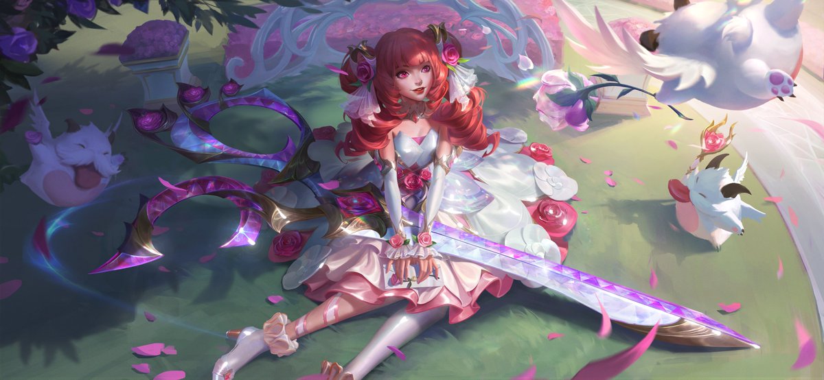 「Wild Rift Crystal Rose Gwen, Jayce, Sera」|Spideraxeのイラスト