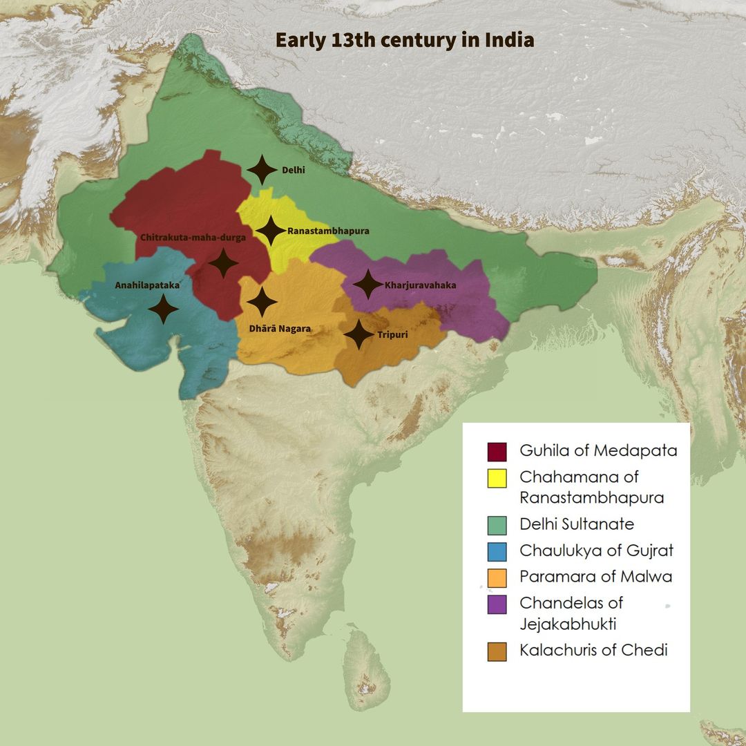 "Extent of Rājput Kingdom's during 13th Century" Majority of all the ...