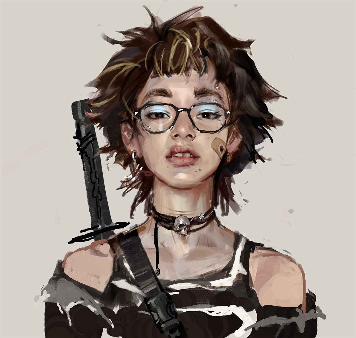 「이번주는 얼굴을 그리고 잇어요 」|Jida Jのイラスト