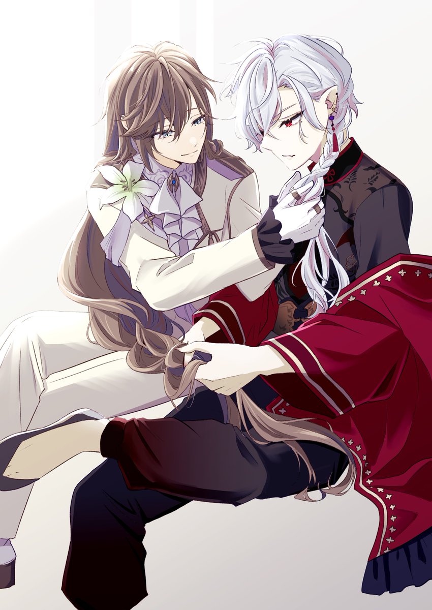 葛葉(にじさんじゲーマーズ) 「#くろのあとりえ #かな絵 #KuzuArt 三つ編みお揃い 」|みゆ🌸のイラスト