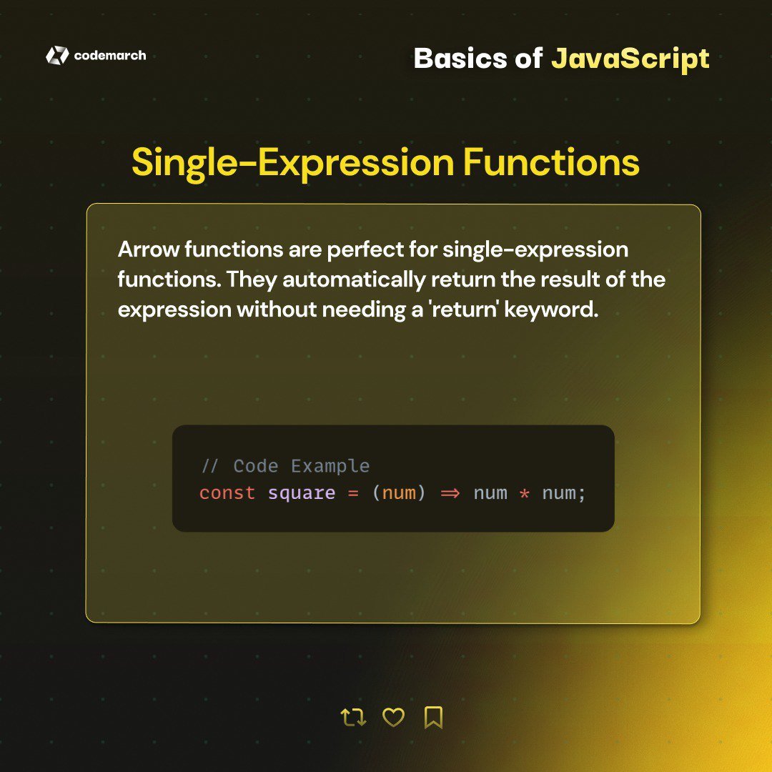 Javascript Arrow Functions: - Thread from codemarch @codemarch - Rattibha
