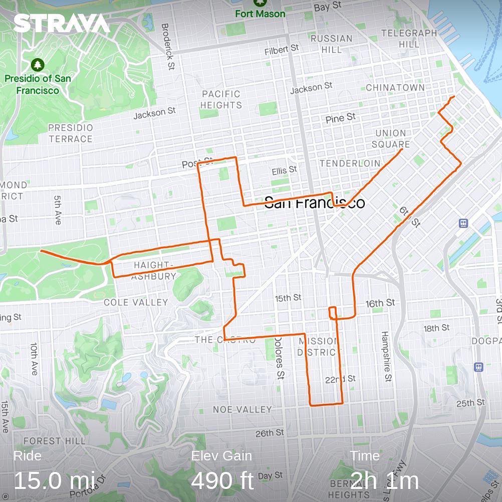 San Francisco Critical Mass Route