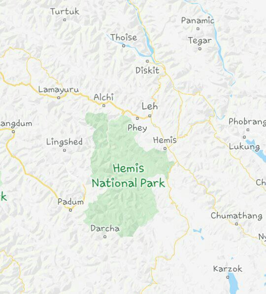 Hemis National Park Map