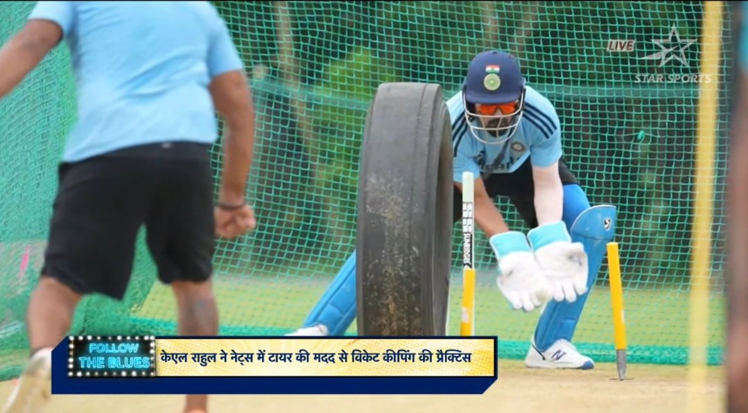 KL Rahul doing wicket-keeping practice with Tyres in-front of the ...