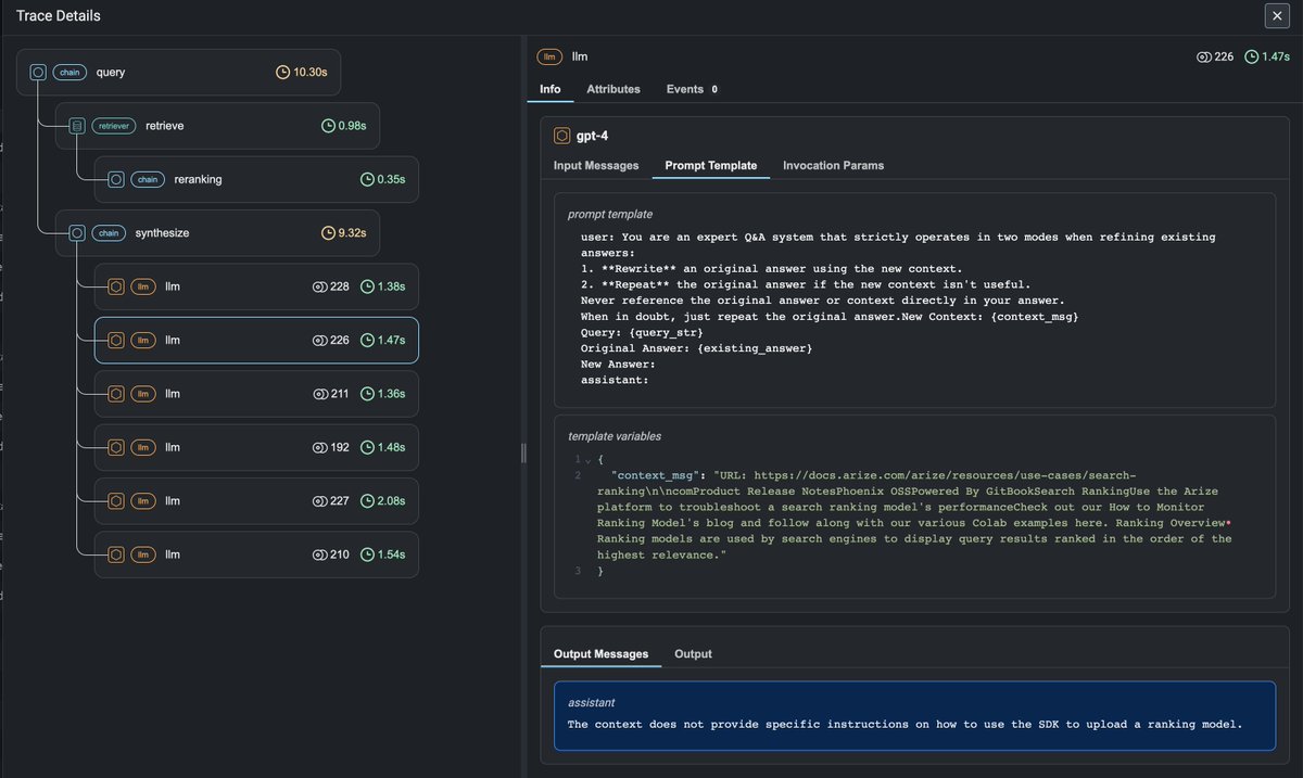 You can now get a full tracing/observability UI in *all* @llama_index RAG/agent pipelines, in ...