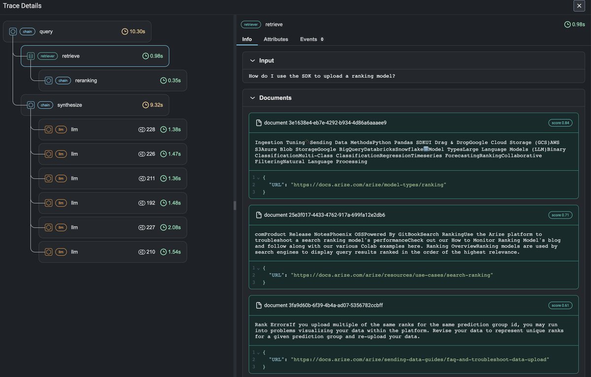 You can now get a full tracing/observability UI in *all* @llama_index RAG/agent pipelines, in ...