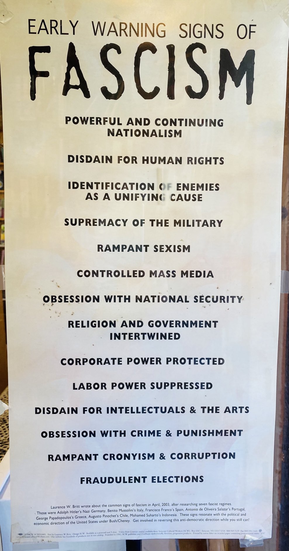 Early Warning Signs Of Fascism