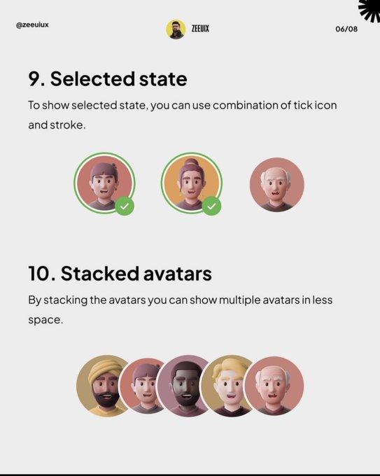 UI/UX Designers, Avatars usually have multiple states when designing ...