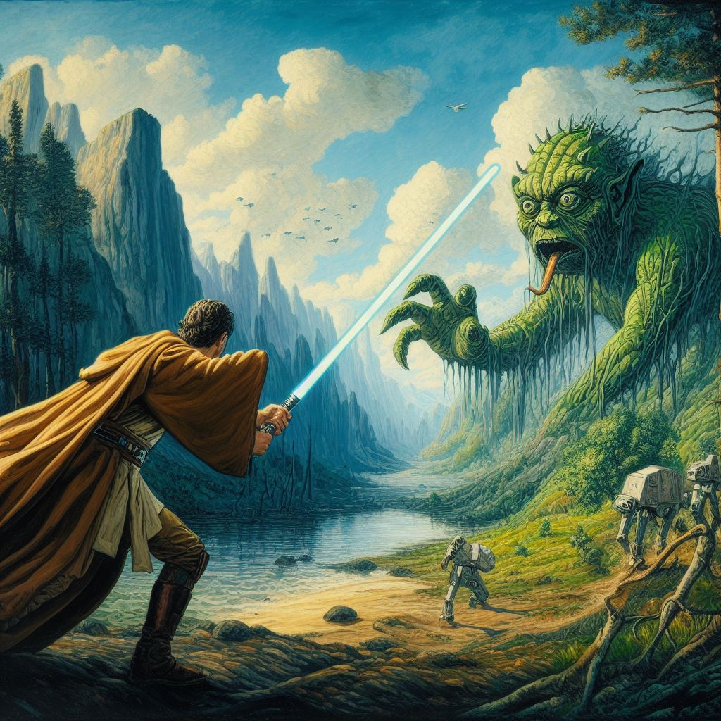 This is a mix of an idea I had of Star Wars mixed with Salvador Dali ...