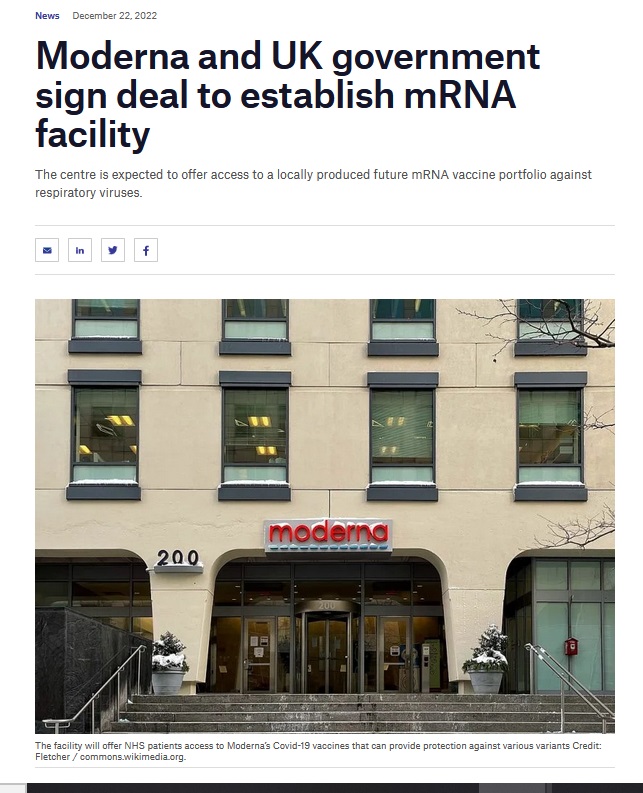 2022 "Moderna, GSK, Sanofi, AstraZeneca and BioNTech Expand Global Ops ...