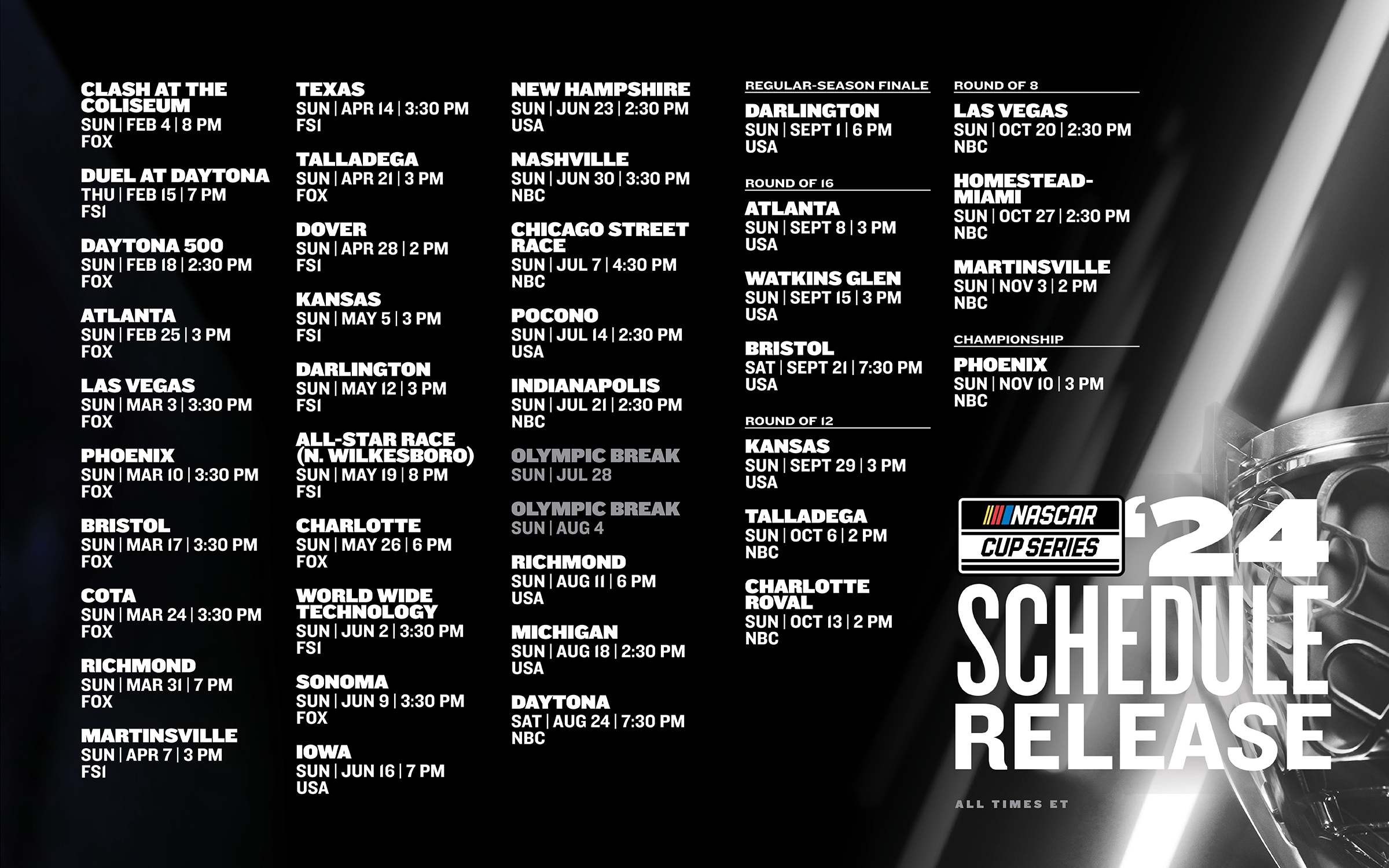Nascar Race Schedule For 2025 Calendar - Daichi vanjonge Nascar Race Schedule For 2025 Calendar - Daichi vanjonge
