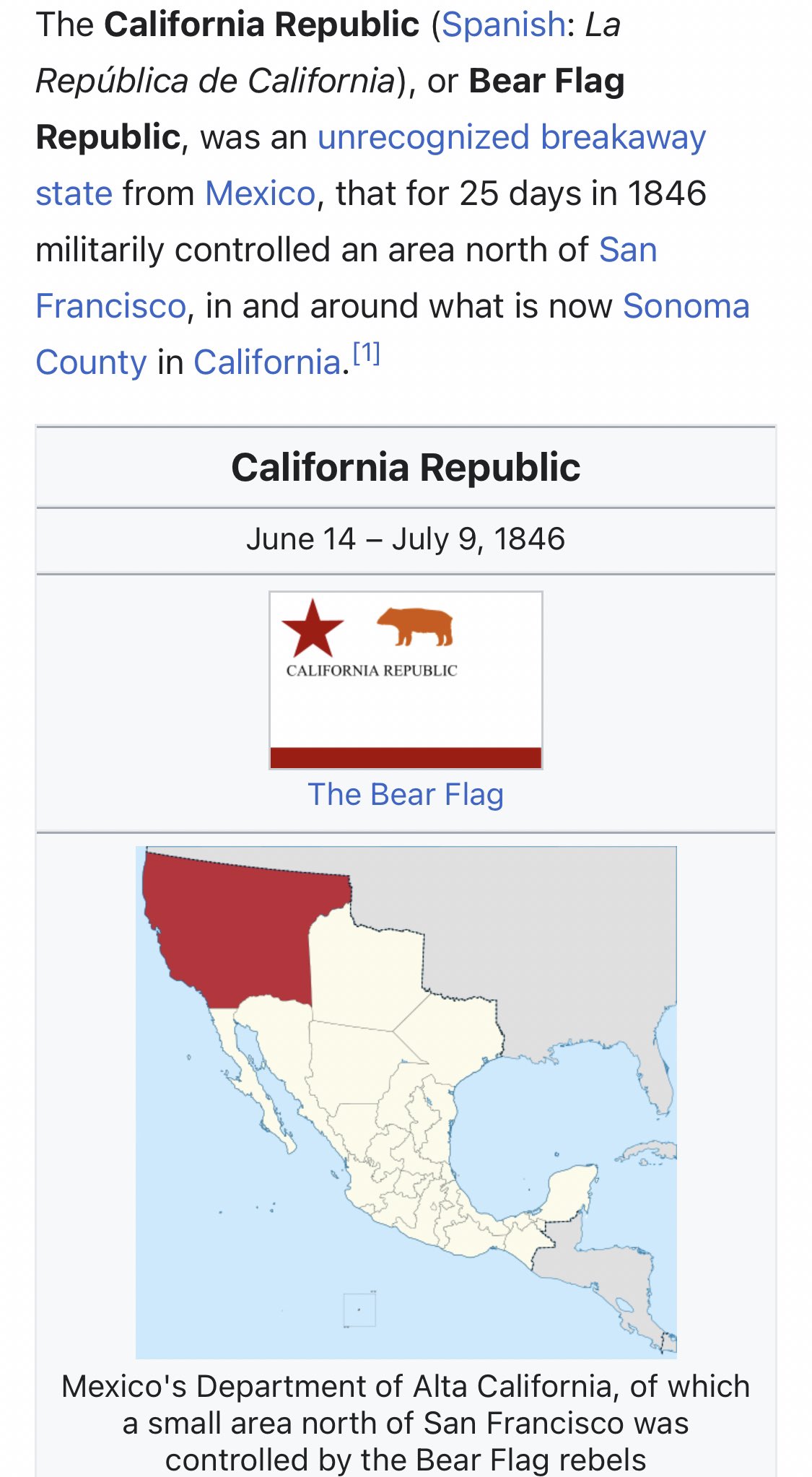 Bear Flag Revolt Map